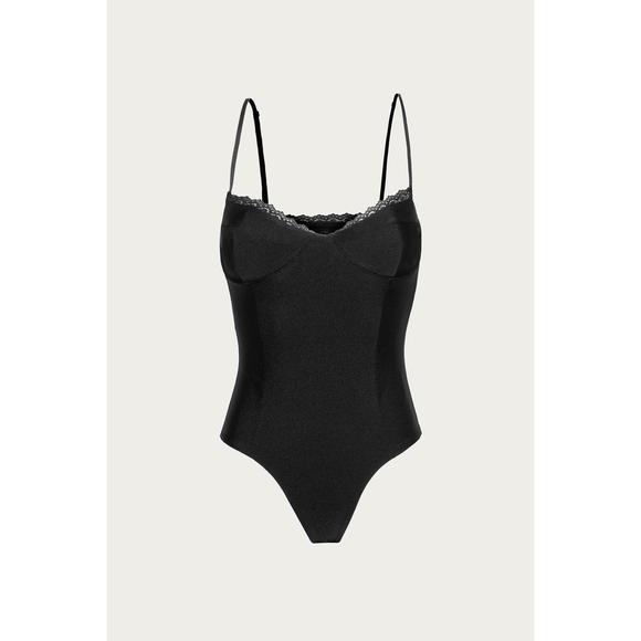 AFRM | Tops | New Afrm Liam Fitted Bodysuit In Noir | Poshmark